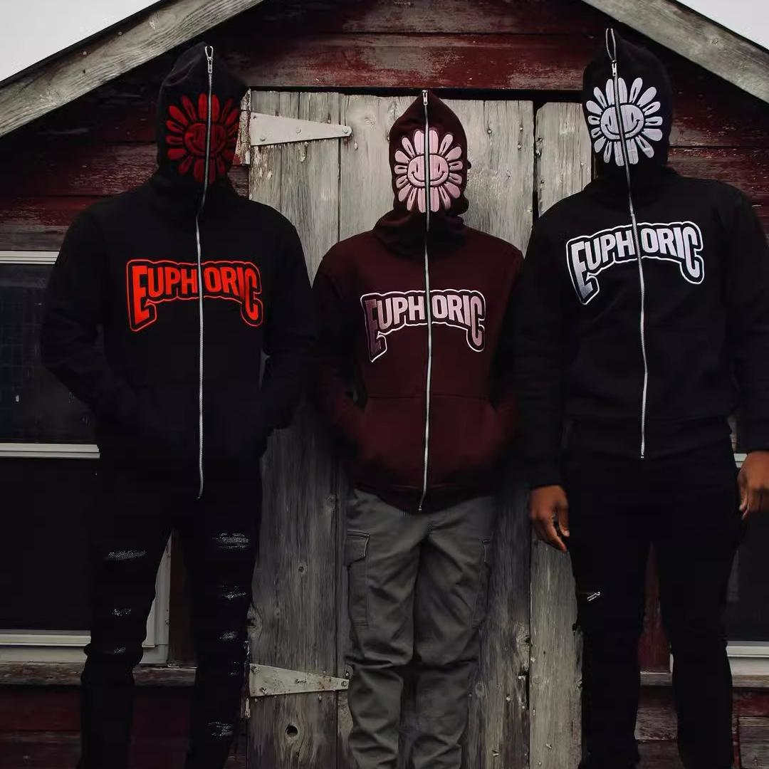 High Quality Custom Streetwear Puff Print Zip Up Hoodie | Best Custom ...